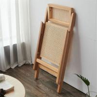 China NO Folded Modern Solid Wood Chair with Rattan Dining Folding Rattan Chair in Nature Popular Colors for sale