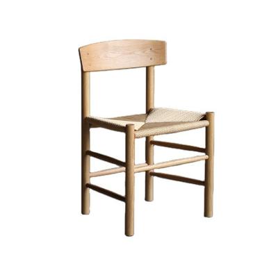 China Solid Wood Low Round Back Dining Chair Rattan Chair with Modern and Traditional Design Concept for sale