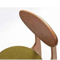 China Nature Color Solid Wood Frame Nordic Style PU/Fabric Leather Upholstered Wooden Dining Chair for Modern Restaurant Sale for sale
