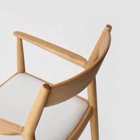 China Restaurant Wood Dining ArmChair Mid Century Modern Design Solid Wood Mail Packing Y for sale