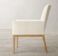 China Top Quantity Wooden Armrest Fabric Upholstered Wood Dining Chair for Modern Restaurant and Hotel for sale