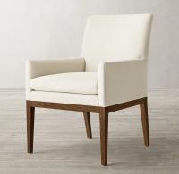 China Top Quantity Wooden Armrest Fabric Upholstered Wood Dining Chair for Modern Restaurant and Hotel for sale