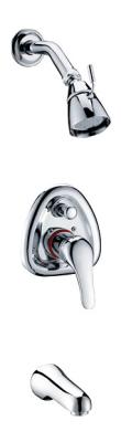 China Single Handle Brass Wall Mount Bathroom Sink Faucet / Three Holes Bathtub Mixer Tap for sale