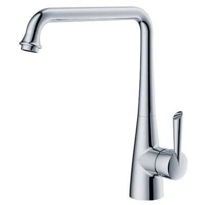 China Polished Chrome Kitchen Sink Water Faucet , Deck Mounted One Hole Kitchen Faucet for sale