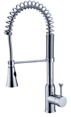 China Commercial One Handle Brass Kitchen Sink Water Faucet / Deck Mounted Chrome Mixer Taps for sale