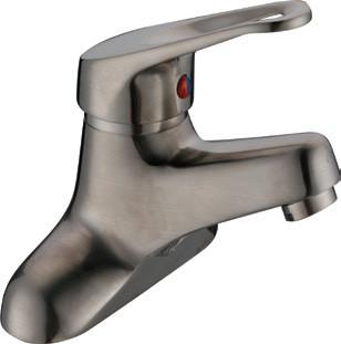 China Classic Brushed Nickel Two Hole Mixer Taps , Single Lever Basin Faucet HN-5A08 for sale