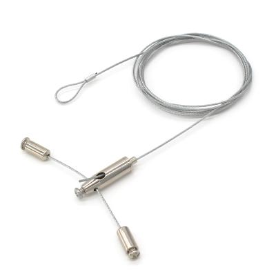China Adjustable Cross Cable Suspension Kit With Hook LED Light Picture Wire Suspension Kit for sale