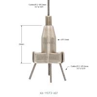 China 1 Into 3 Wire Rope Gripper Rust Resistance Cross Cable Grippers Customization For Hanging System for sale