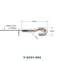 China Hook Ended Wire Rope Sling 1.2mm Wire Lifting Slings PVC Coated Customizable for sale