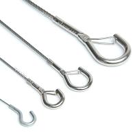 China Hook Ended Wire Rope Sling 1.2mm Wire Lifting Slings PVC Coated Customizable for sale