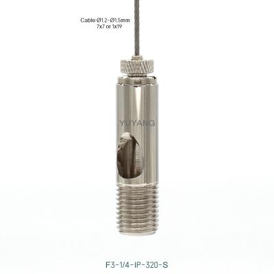 China Mesh Nut Brass Cable Gripper 13mm Diameter Power Feed Grippers 1/4 - 18IPS For Lighting F3-320-S for sale