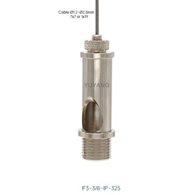 China Nickel Plated Lighting Cable Gripper 2mm With Mesh Safety Nut F3-325 3/8IP Customizable for sale