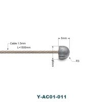 China Safety Wire Rope Sling 1.5 Mm Steel Cable Assembly With Spherical End Terminal for sale