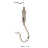 China Brass Hook Grippers Wide Arc Brass Hanging 9*74mm Side Exit Gripper J5-506 for sale