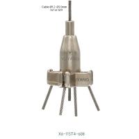 China Copper Nickel Plating Cross Cable Grippers Suspension Cable Gripper For 4 Wire X6-608 for sale