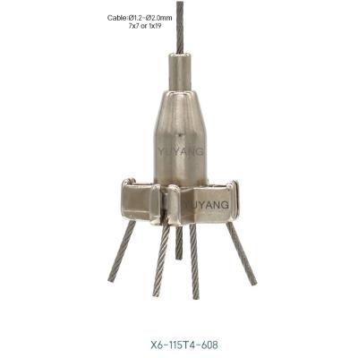 China Copper Nickel Plating Cross Cable Grippers Suspension Cable Gripper For 4 Wire X6-608 for sale