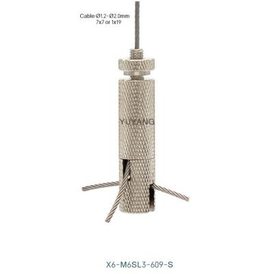 China Y Shaped Cross Lighting Suspension Cable Grippers With Knobbed Safety Nut X6-609-S for sale