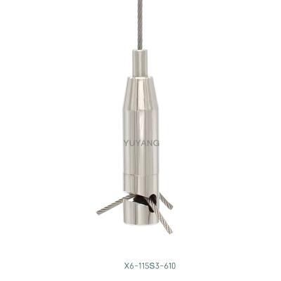 China Nickel Plated Two Wire Cable Looping Gripper 46mm Height For Cable Hanging System X6-610 for sale