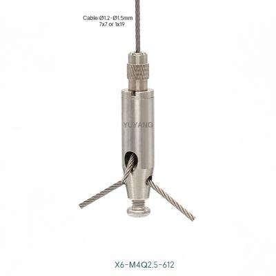 China Y Shaped Lighting Suspension Cable Grippers M4 Thumb Screw Commercial X6-612 for sale