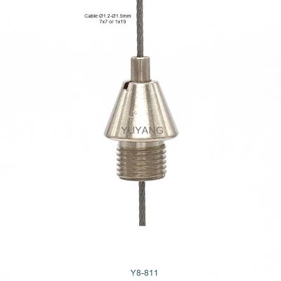 China Pendant Light Suspension Cable Gripper Art Installation M10 Brass Cable Gripper For Hanging System for sale