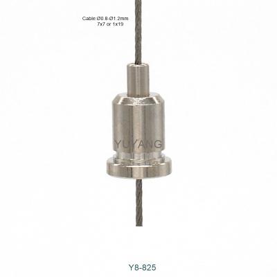 China Flanged Base Lighting Suspension Cable Gripper Top Press Nickel Plating For 0.8mm Cable for sale