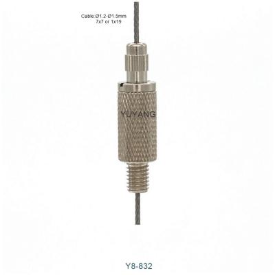 China M6 Diamond Knurled Wire Cable Gripper Self Locking For 1.5mm 1x19mm Wire Rope Lights for sale