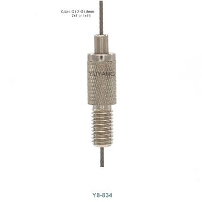 China M8 Long Threaded Lighting Suspension Cable Gripper 33mm Height Self Locking Gripper Y8-834 for sale