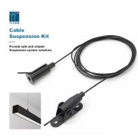 China High-End Matte Black Steel Wire Hanging Kit Lighting Adjustable Cable Gripper Ceiling Cable Suspension Kit for sale