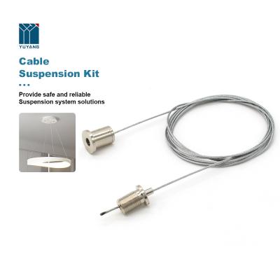 China Customized Lighting Fixtures Cable Suspension Kit Lights Adjustable Cable Gripper Steel Wire Ceiling Hanging Kit for sale