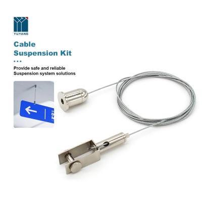 China Ceiling Cable Suspension Kit for Sign, Acoustical System Custom Size Adjustable Steel Wire Hanging Cable Kit for sale