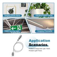 China LED Panel Light Cable Suspension Kit Light Fixture Suspension Cable Gripper High Quality Steel Cable Hanging Wire Kit for sale