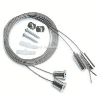 China LED Panel Light Cable Suspension Kit Light Fixture Suspension Cable Gripper High Quality Steel Cable Hanging Wire Kit for sale