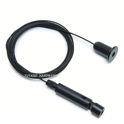 China Black Steel Wire Cable Gripper Adjustable Lights Hanging Kit 1.5mm Heavy Duty Cable Suspension Kit for sale