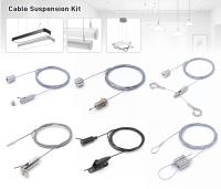 China Black Steel Wire Cable Gripper Adjustable Lights Hanging Kit 1.5mm Heavy Duty Cable Suspension Kit for sale