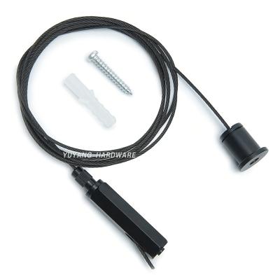 China Black Ceiling Hanging Wire Kit Ceiling Grip with Adjustable Cable Gripper Cable Suspension Kit for Lights Hanging System for sale