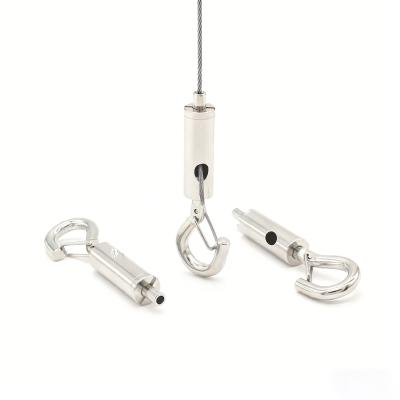 China Factory Price Adjustable Spring Cable Gripper Kit Stainless Steel Iron Art Hanging Kit with Ceiling Hook for Cable Management for sale