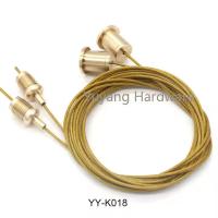 China Hot Sales Gold Stainless Steel Wire Rope Sposter Hanging Rail System Lighting Fixtures Suspension Kit for sale