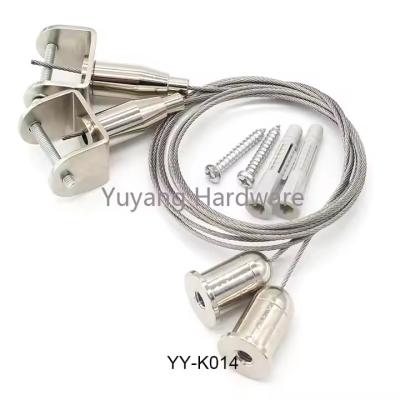 China Customized Suspension Cable Gripper Hanging Kit Stainless Steel Cable Picture Hanging Rail System for sale