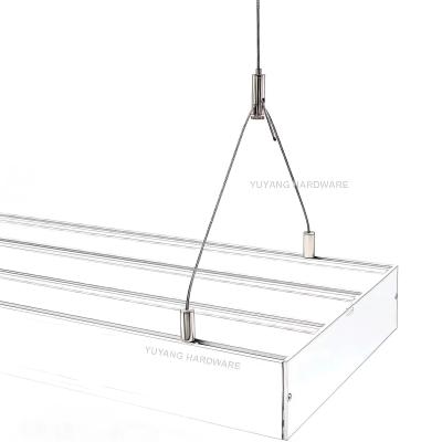 China Hot Sales Led Strip Light Cable Gripper Hanging Kit for Lighting Steel Wire Rope Adjustable Hook Cable Gripper Hanging System for sale