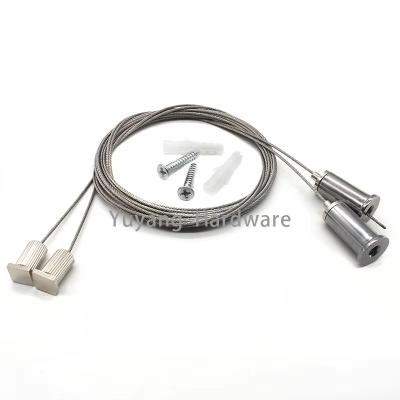 China New Style Hanging Kit Copper OEM Wire Rope Hanging Kit Suspension Set Custom with Adjustable Hook Cable Gripper Hanging System for sale
