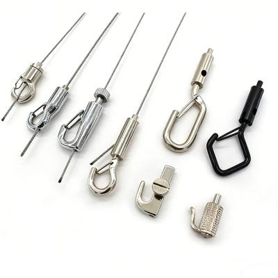 China Track Light Hanging System Suspension Mounting Snap Hook Cable Hanging Kit Screw Ceiling Fixing Light Suspension Set Custom for sale