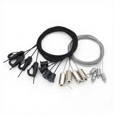 China Black  Zinc Alloy Braking Carabiner Hook Suspension Kit Ceiling Mounting for Ceiling Lamp LED Hanging System  Linear Light for sale