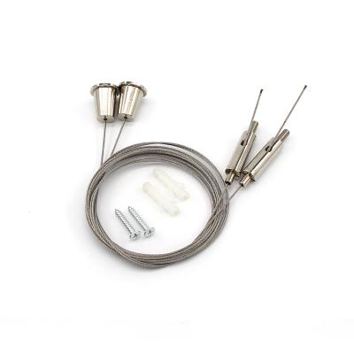China Hanging Kit With Looping Ceiling Suspension Set Steel Wire Cable Adjustable Lights Suspension Kit Lighting Hanging System for sale