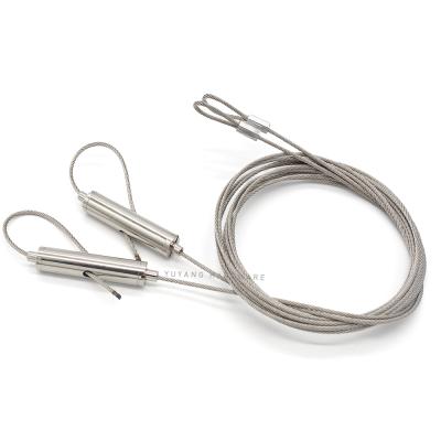 China Stainless Steel Wire with Adjuster Aircraft Looping Cable Lock Hanging Kit Loop Cable Safety Cable Grip Lock Wire Suspension Kit for sale