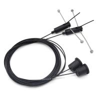 China Black Ceiling Cable Suspension Kit Aircraft Cross Cable Hanging Kit for Panel Lights Track Light Suspension Cable Gripper Kit for sale