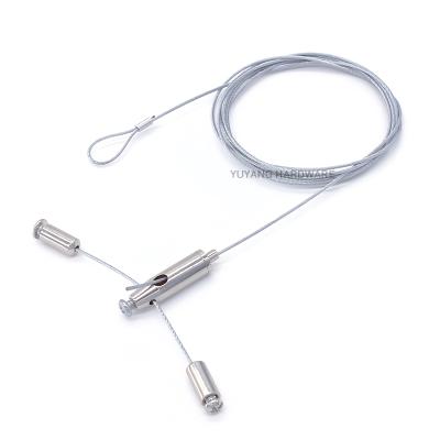 China Wall Picture Wire Rope Suspension Kit with Adjustable Hooks for Heavy Duty Frame Picture Photo Mirror Hanging for sale
