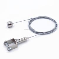 China OEM Universal Panel Cable Suspension Kit Sign, Acrylic Panel Picture Ceiling Hanging Wire Kit for sale