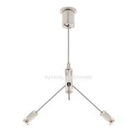 China LED Panel Cable Suspension Kit Custom Length Forked Wire Rope Hanging Cable Kit Y-shaped Cross Cable Gripper for sale