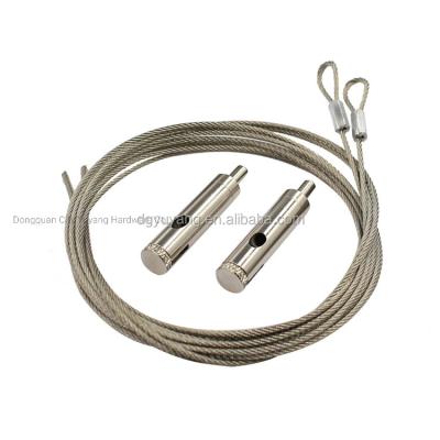 China OEM Custom Brass Hanging System Kit with Suspension Cable & Clips in Nickel/Black Chrome for LED Panel Lights for sale