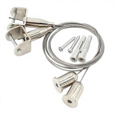 China Factory Price Adjustable Cable Lock Steel Rope Hook Cable Gripper Lighting Suspension Kit Wire Hanging System for sale